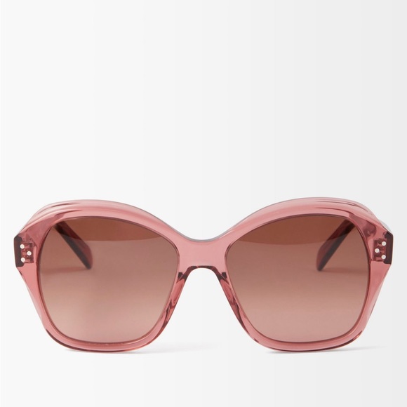 Celine | Accessories | Celine Rose Pink Acetate Round Sunglasses ...